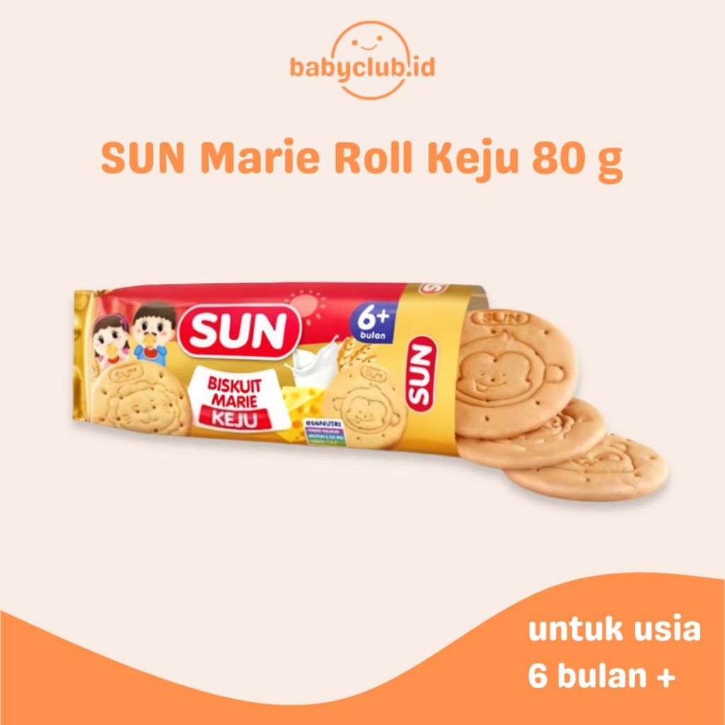 Jual SUN Biskuit Bayi Marie Roll Susu Keju 80 150 gram Anak Usia 6 ...