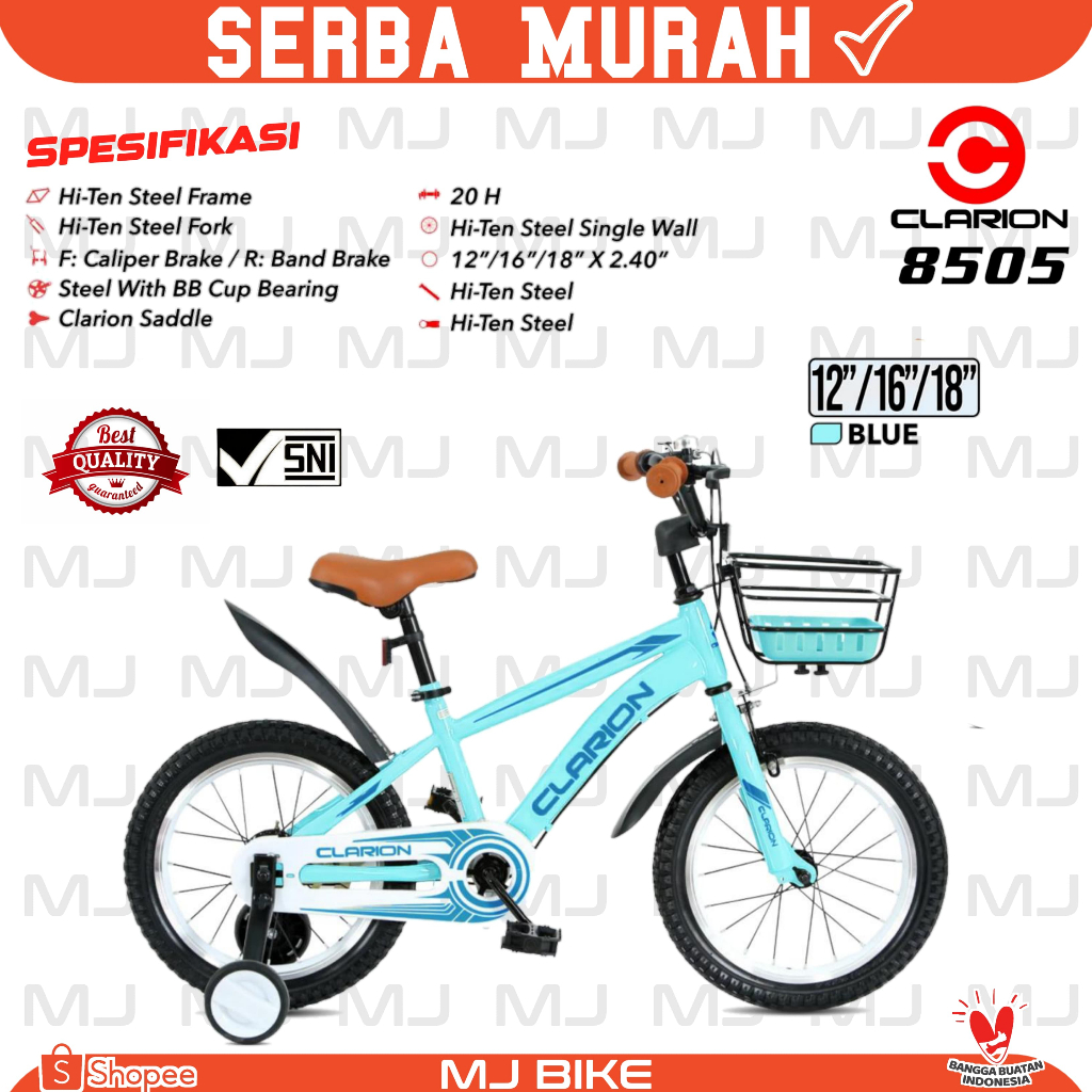Jual SEPEDA ANAK BMX CLARION 9925 / 8505 12 16 18 INCH ADA BELL DAN ...