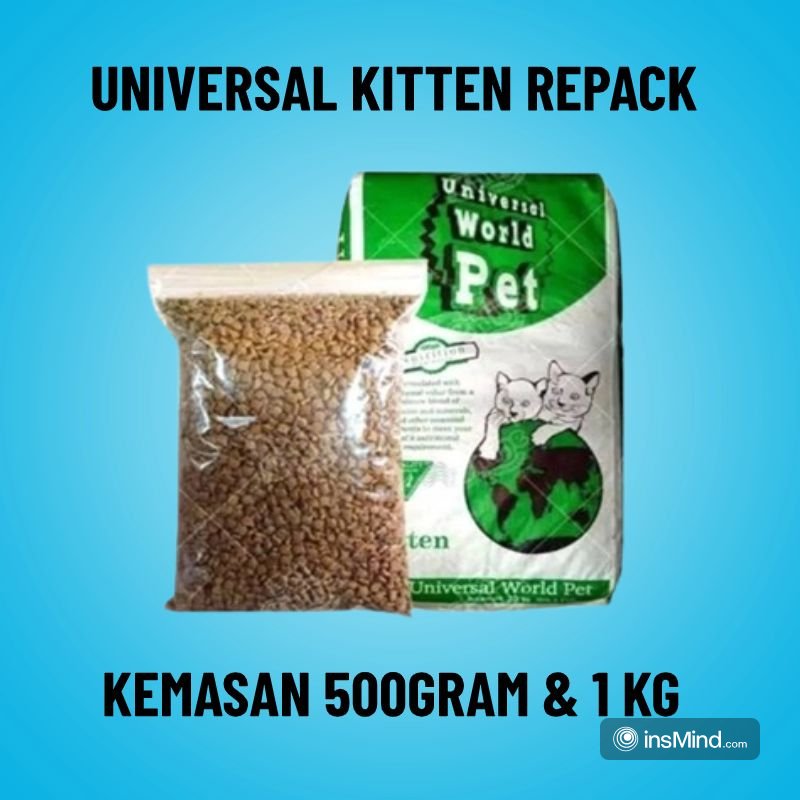 Jual Universal Kitten Repack 1 Kg Makanan Kucing Dry Cat Food | Shopee ...