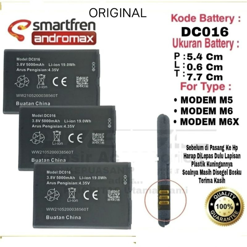 Jual Baterai Baterry Batere Modem Smartfren M5 M6 M6X Dc016 H15445 | Shopee Indonesia