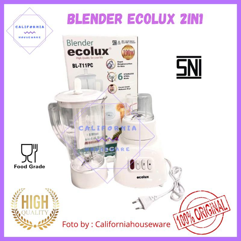Jual Blender ECOLUX 2IN1 / Blender Ecolux Bahan Glass PC / Blender ...
