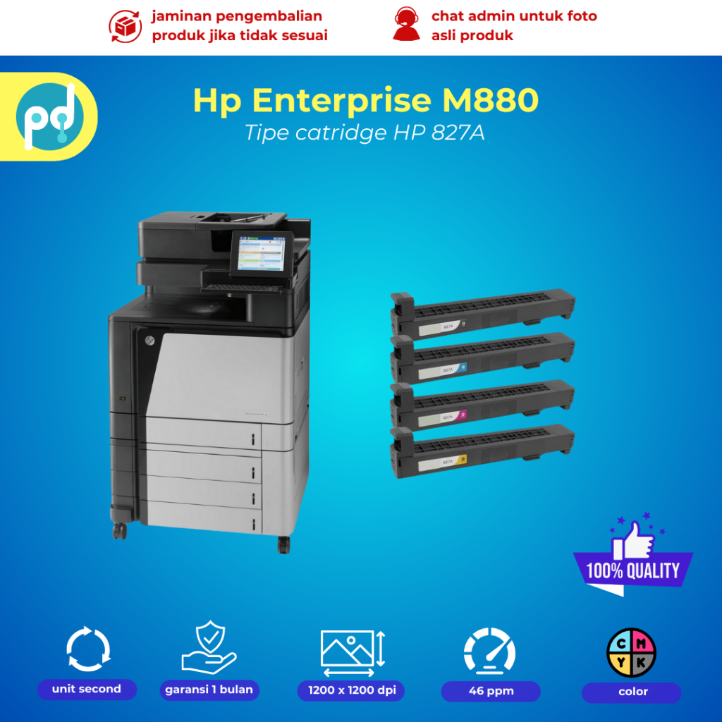 Jual printer A3 warna HP LaserJet Enterprise m880 print scan copy all ...
