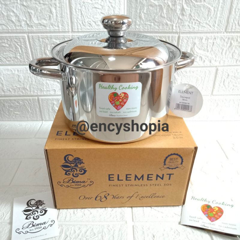 Jual PANCI BIMA Saucepot Element 18 CM STAINLESS SUS304 | Shopee Indonesia