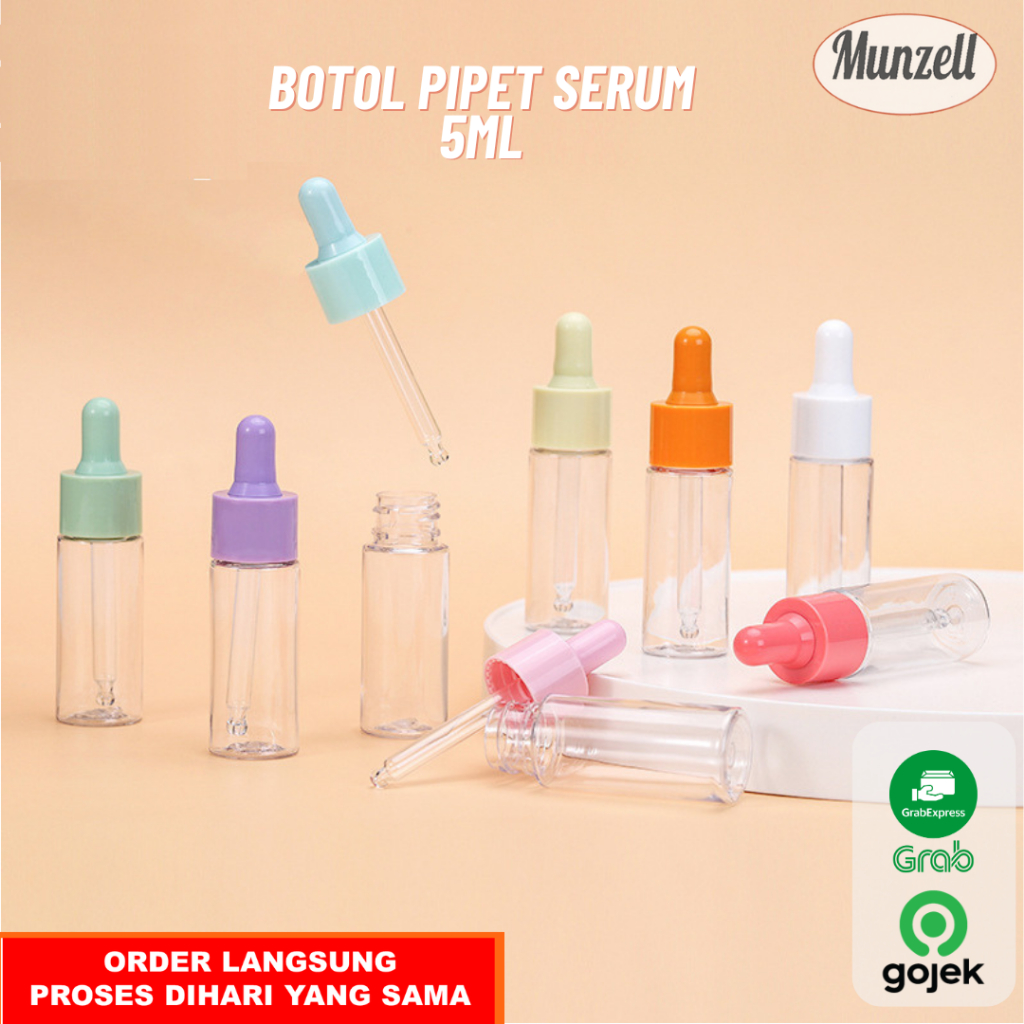 Jual Botol Pipet Serum 5ml Kaca Tebal Travel Mini Bottle Glass Dropper ...
