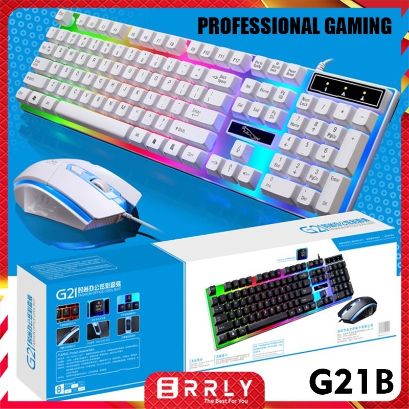 Jual Mouse Keyboard Gaming SET Kabel G21B Mechanical Led RGB Keyboard ...