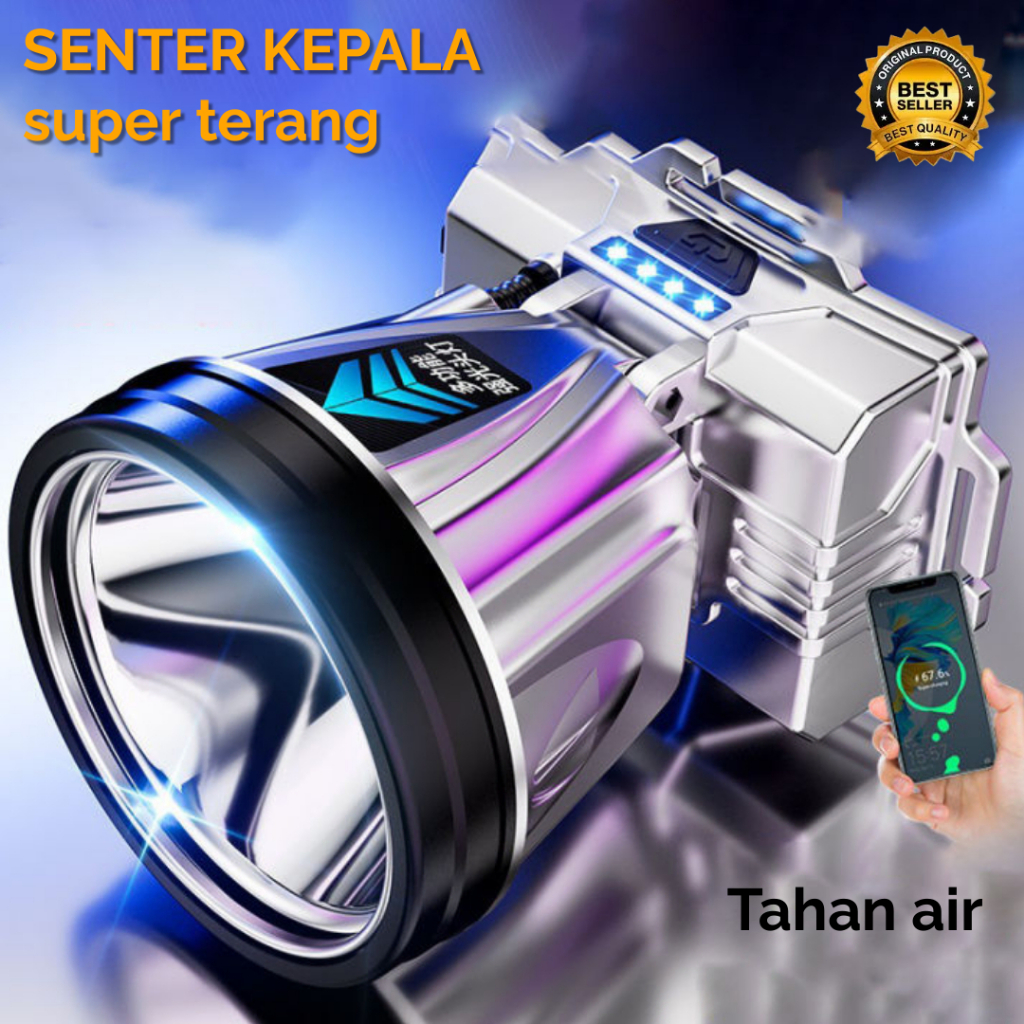Jual 【Sensor】300W/500W Senter Kepala Headlamp Super Terang Outdoor Camping Berburu Hiking Lampu ...