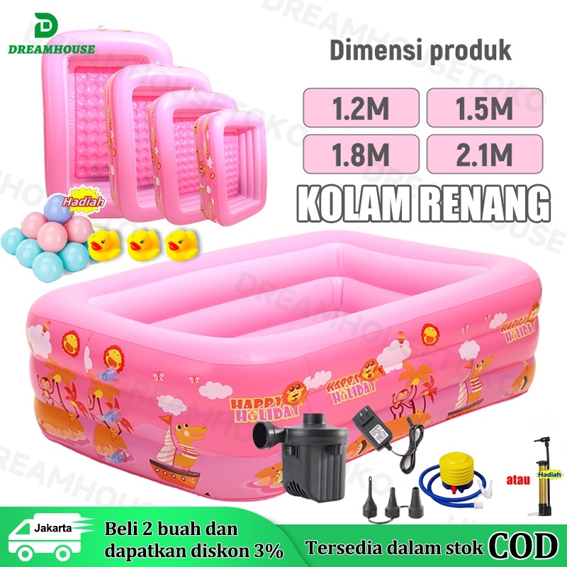 Jual 1.5-3.1M Kolam Renang Anak Jumbo 3Rings Kolam Renang Keluarga Tiup ...