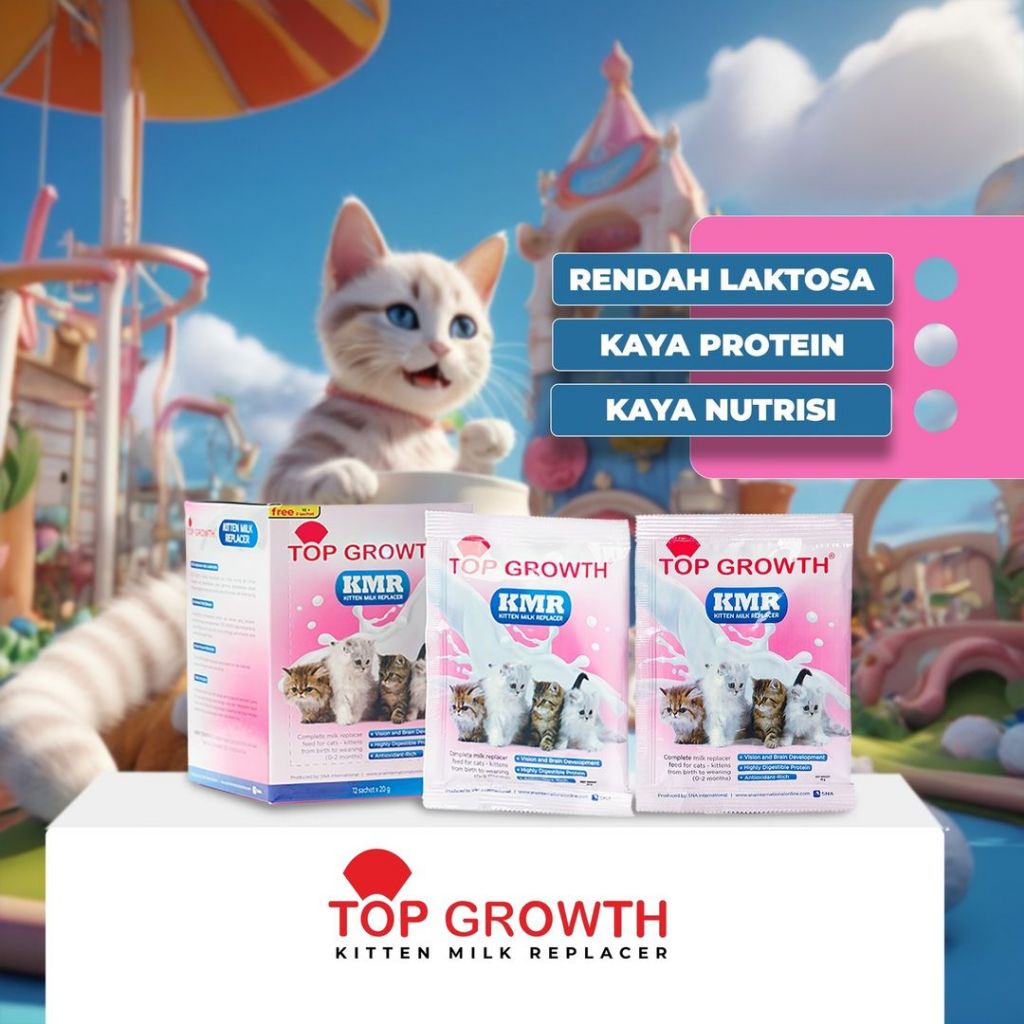 Jual SUSU KUCING TOP GROWTH 1 BOX ISI 10 Sachet + Free 2 (@ 20gram ...