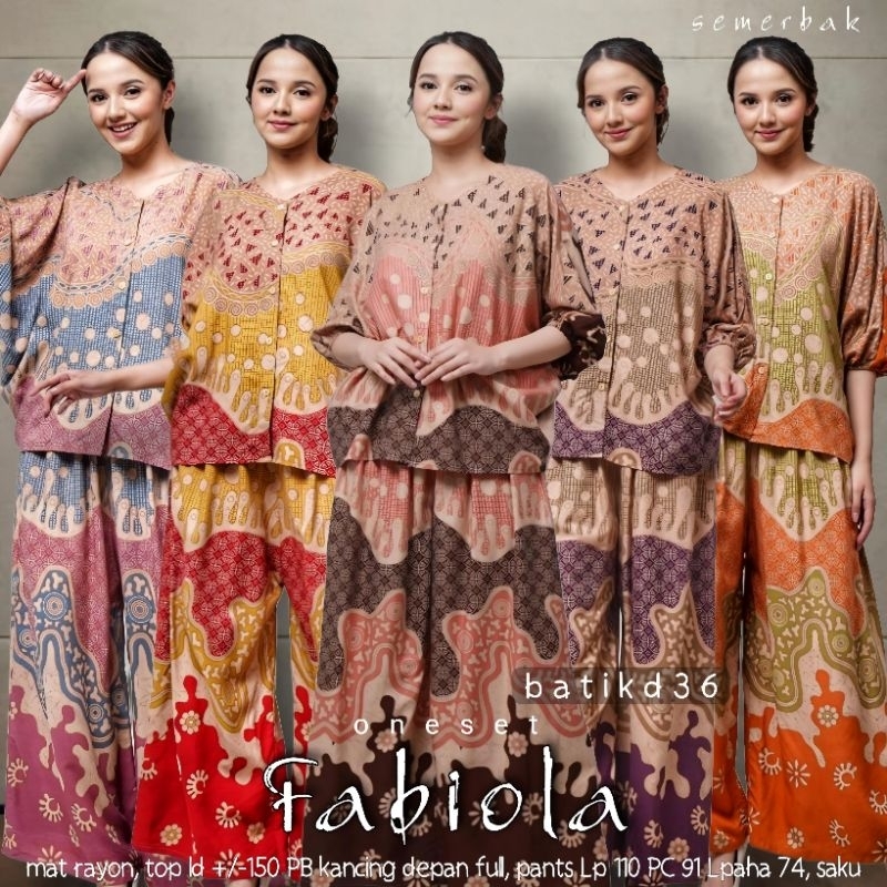 Jual Semerbak one set kulot Fabiola panjang lengan balon new motif ...