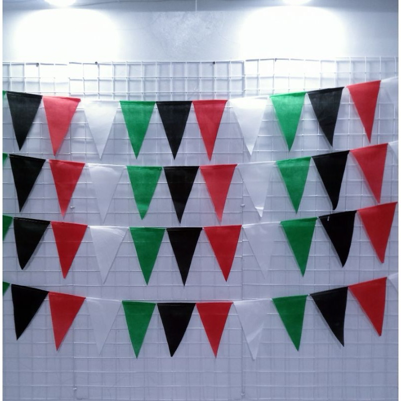 Jual Bunting flag Palestina 5 meter / bendera segitiga palestina ...