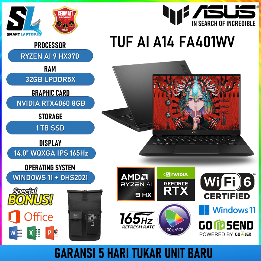 Jual ASUS TUF Gaming A14 FA401WV Ryzen AI 9-HX370 RTX4060 32GB 1TB 14 ...
