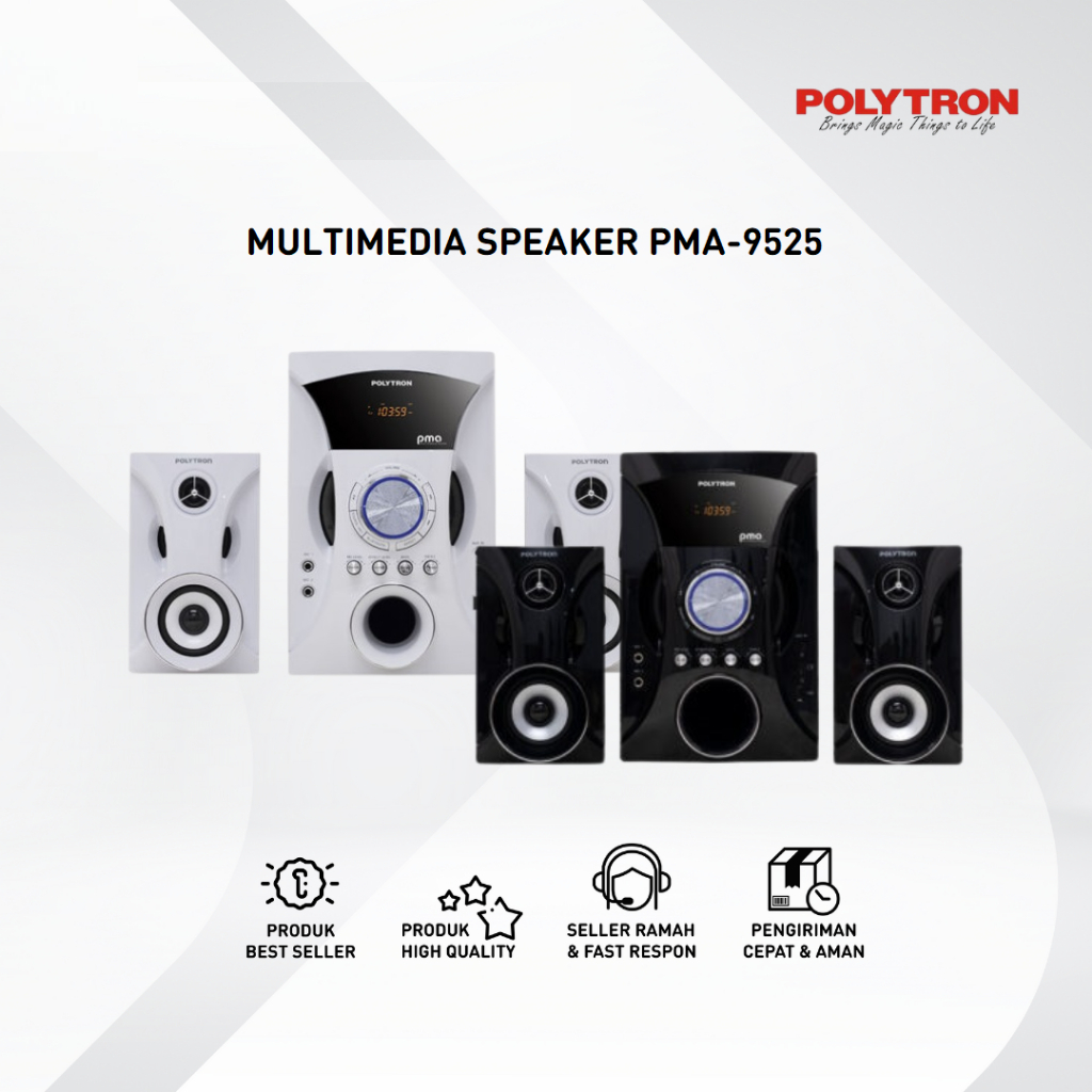 Jual POLYTRON Multimedia Speaker PMA 9525 Bluetooth Karaoke PMA9525W ...