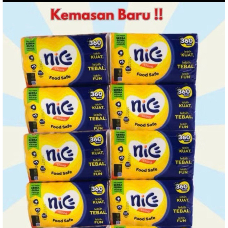 Jual Tissue Facial Merk Nice isi 360 helai Bundling 8 pack halus dan ...