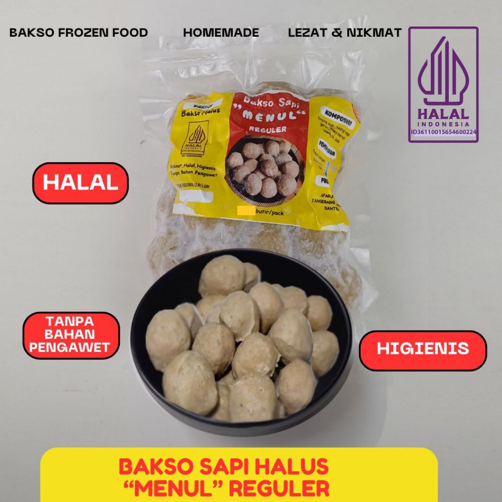 Jual Bakso Sapi isi 50 Halus MENUL REGULER Bakso Frozen Food Homemade ...