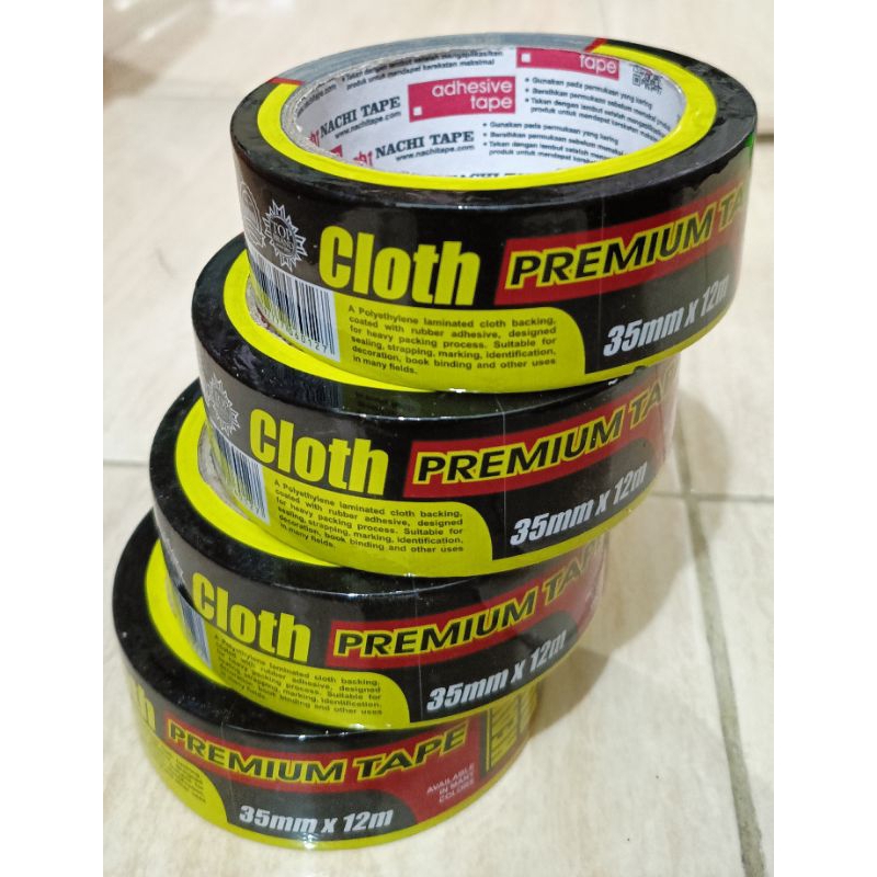 Jual cloth tape Nachi 46mm lakban hitam selotip hitam selotip hitam ...
