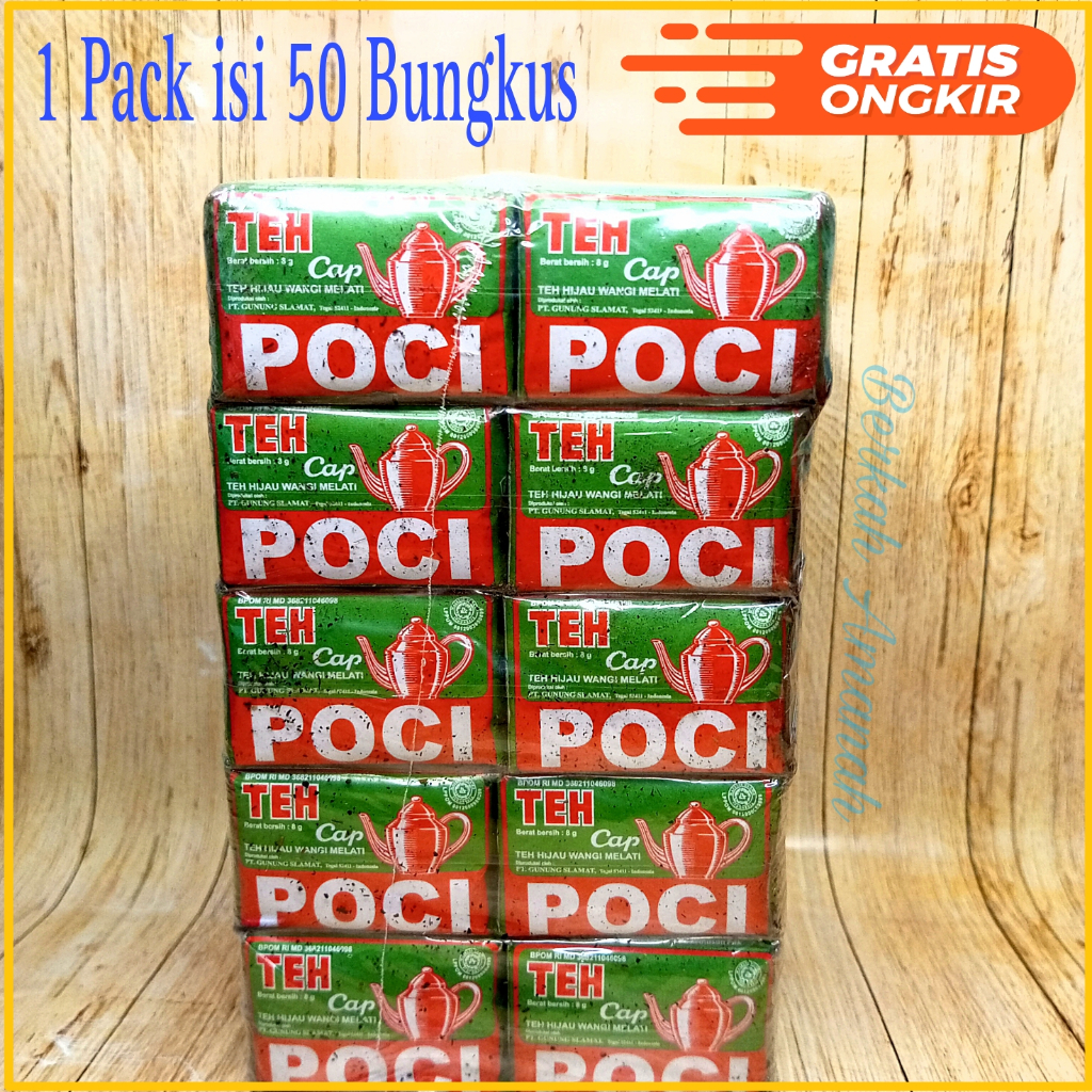 Jual [1 Pack isi 50 Bungkus] TEH POCI Hijau 1 Pack isi 50 Bungkus ...