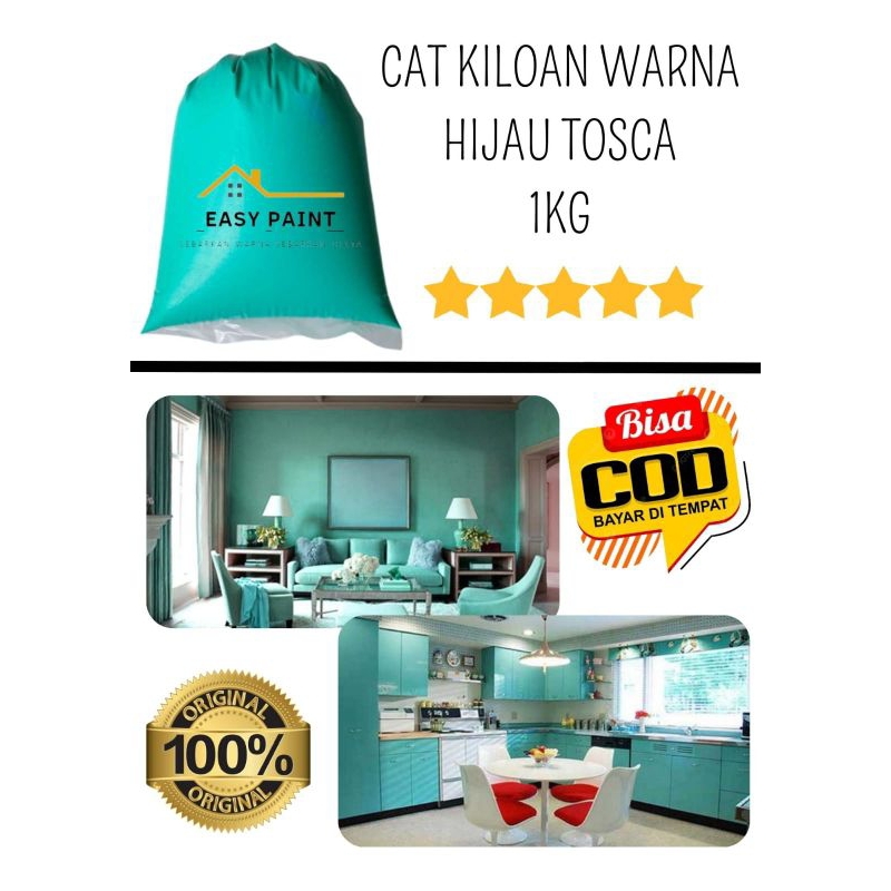 Jual Cat tembok warna hijau tosca, cat tembok kiloan hijau tosca, cat ...