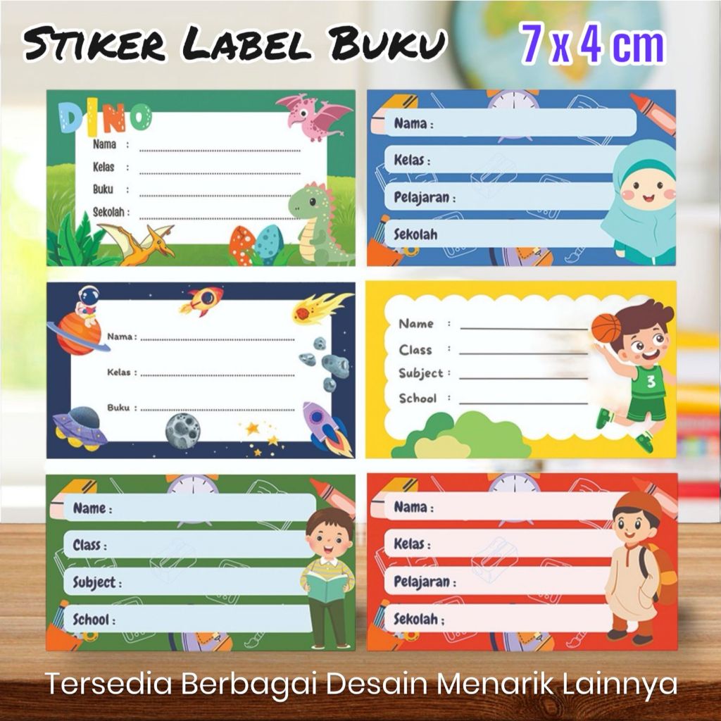 Jual Sticker Label Nama Stiker Buku Pelajaran Sekolah Cowok Cewek ...