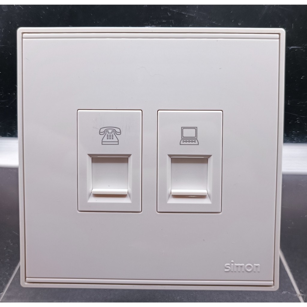 Jual SIMON E6 WHITE OUTLET TELEPON / OUTLET DATA CAT 6 | Shopee Indonesia