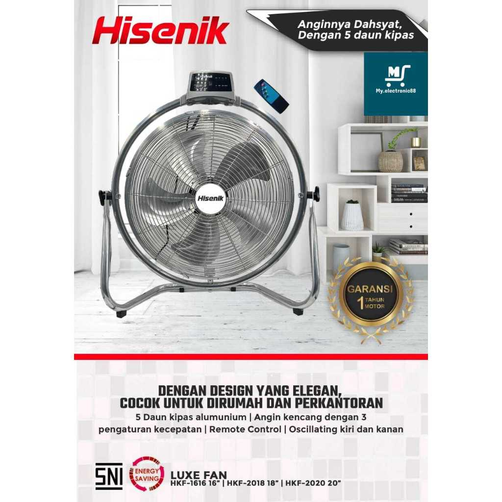 Jual FLOOR FAN HISENIK LUXE FAN 16''(HKF-1616) 18 ( HKF - 2018) 20 (HKF ...