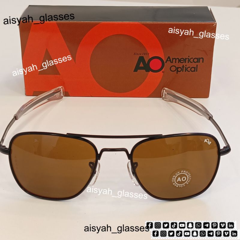 Jual kacamata rayban pilot ao american optical frame coklat kaca coklat ...