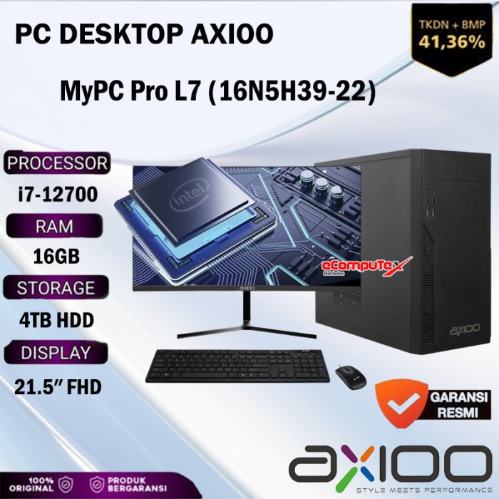 Jual AXIOO DESKTOP MYPC PRO L7 (16N5H39-22) i7-12700 RAM 16GB / 512GB NVME + 4TB HDD 21.5″ INCH ...