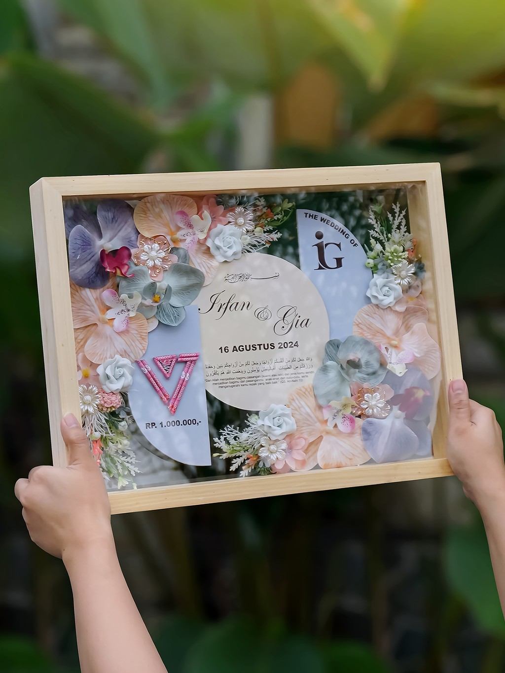 Jual Mahar frame kayu natural transparan ukuran 30x40 free packing ...