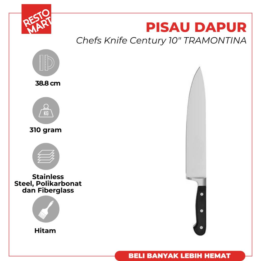 Jual Pisau Chef / Pisau Dapur 25.4 cm / Chefs Knife Century 10 ...