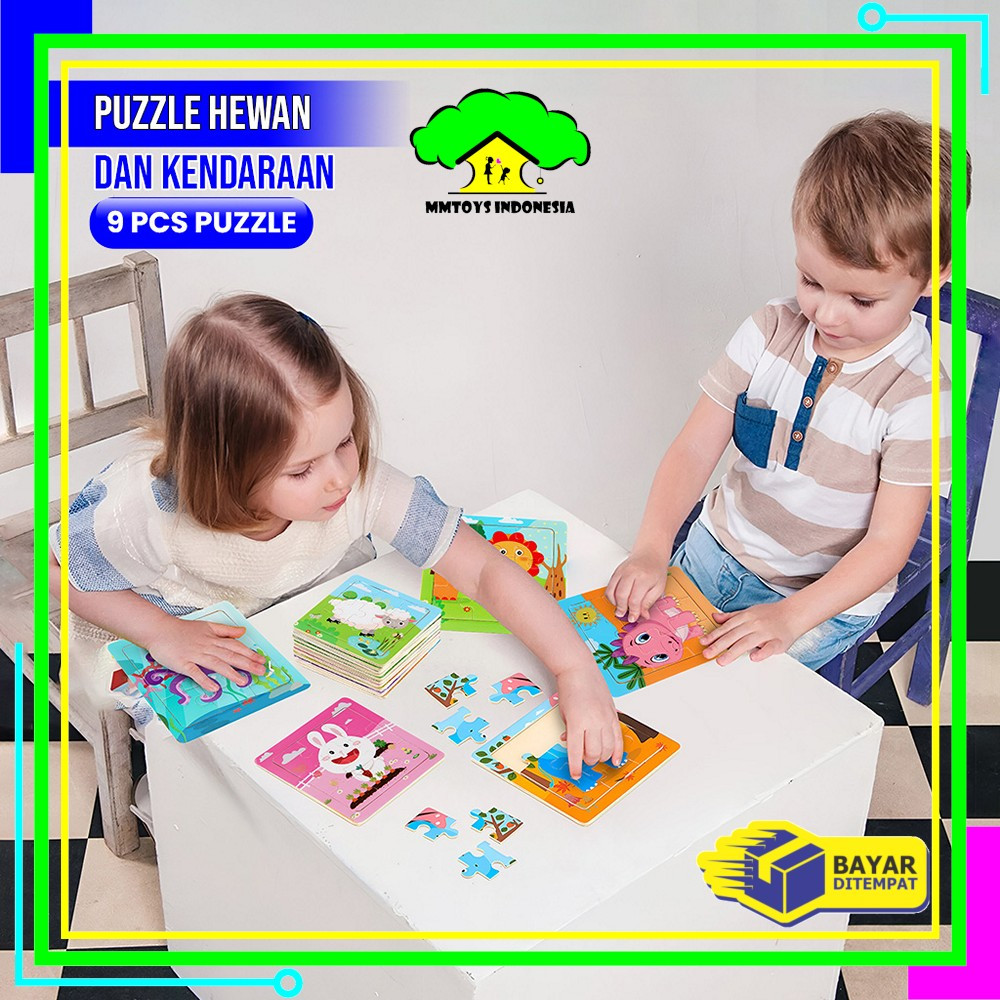 Jual MI-M167 Mainan Edukasi Puzzle Anak Karakter Hewan Dan Kendaraan ...