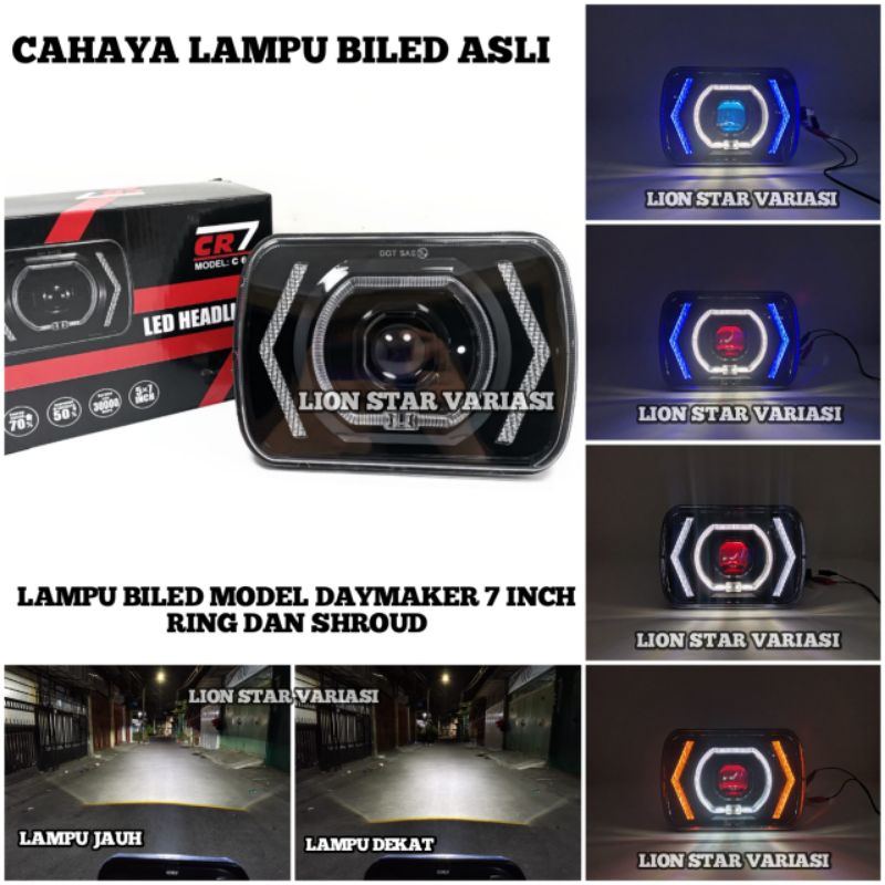 Jual Lampu Depan 7 Inch Headlamp Daimaker 5X7 inch Model Kotak Lampu ...