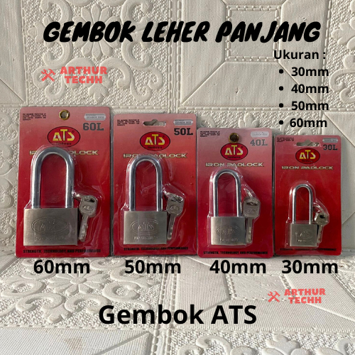 Jual Gembok ATS Panjang 30mm 40mm 50mm 60mm Leher Panjang 4 Kunci ...