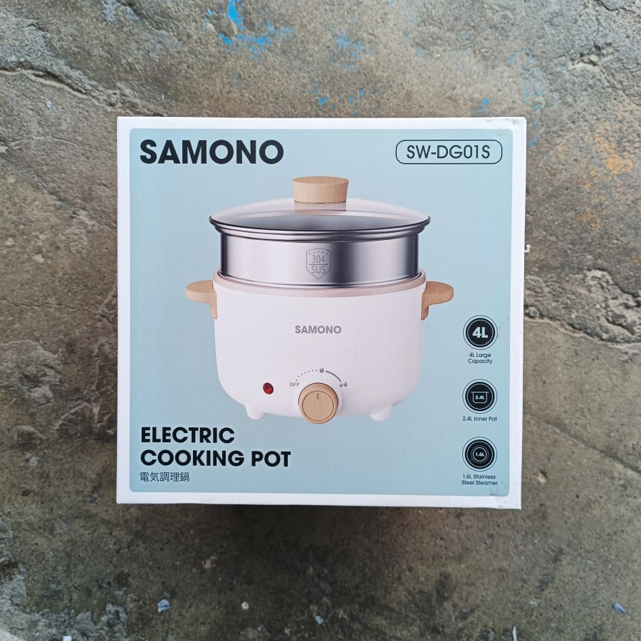 Jual Samono Panci Listrik | Multi Cooker Teflon Ceramic+Steamer ...