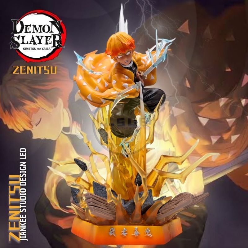 Jual Action Figure Zenitsu Agatsuma Thunderstorm Statue Demon Slayer 2 ...