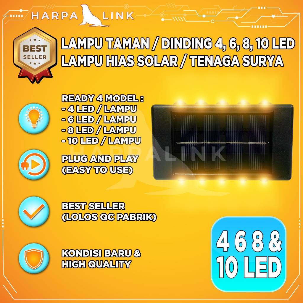 Jual Lampu Dinding Taman Outdoor 4 6 8 10 LED Lampu Tenaga Surya Lampu Solar Panel Lampu Sorot 2 ...
