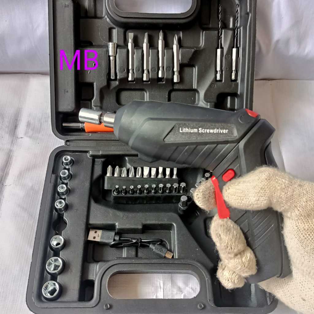 Jual Mesin bor cordless mini 3.6v bor obeng lengkap toolkit | Shopee ...