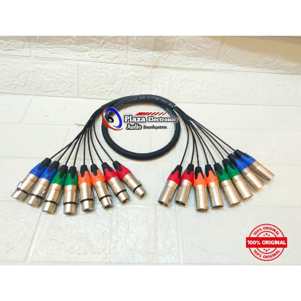 Jual Snake Kabel isi 8 Komplit + Konektor Jack XLR Male To Female 1,2,3 ...