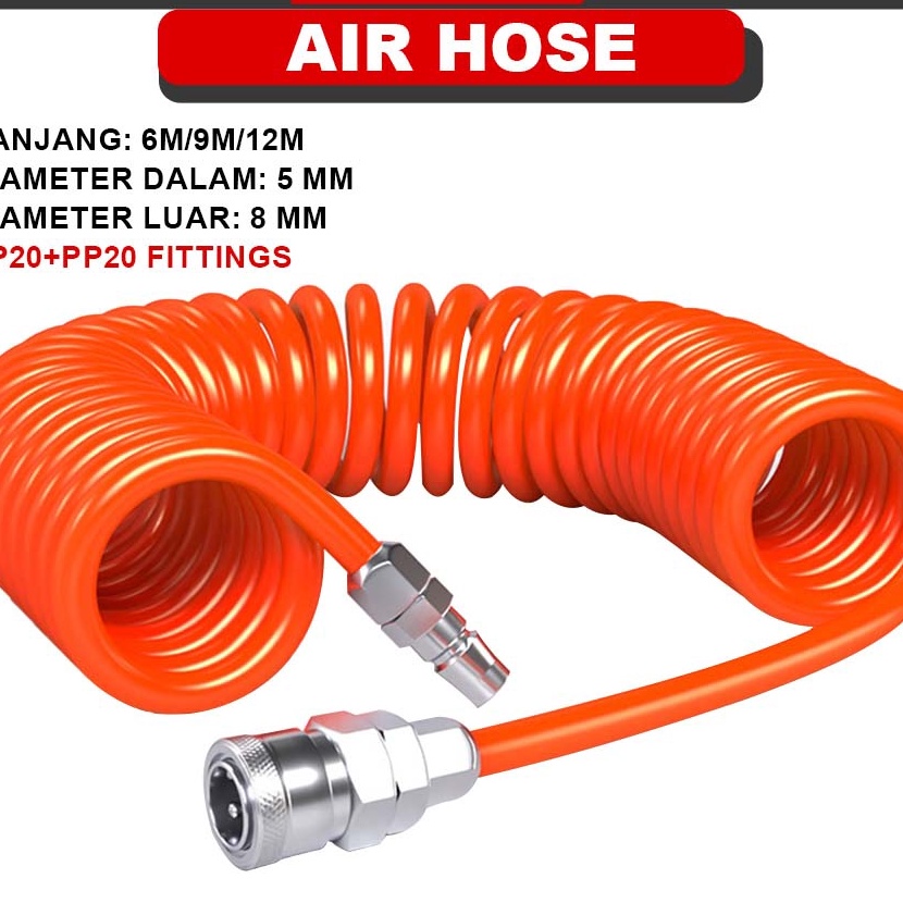 Jual HJ6 JLD Air Hose Fitting Pneumatic 6M9M12M Selang Kompresor Selang ...