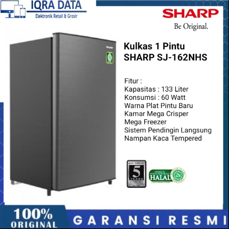 Jual Kulkas Sharp 1 Pintu SJ-N162NHS 133 Liter Garansi Resmi 5 Tahun ...