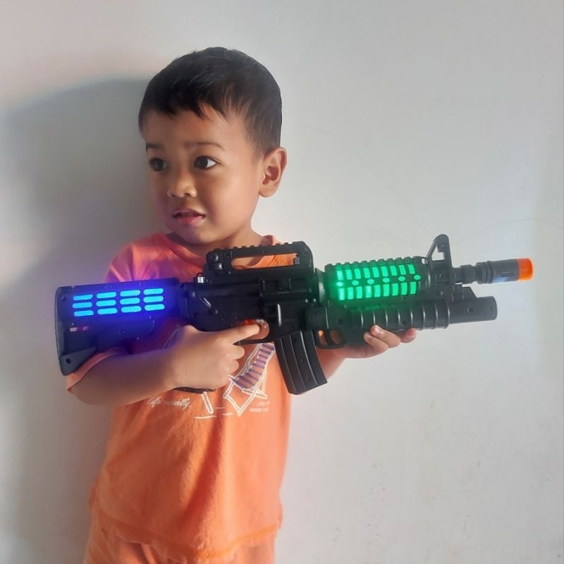 Jual Mainan Tembak Tembakan Toys M16 Lampu Dan Suara Murah Cosplay Koleksi Anak Laki Cowok ...