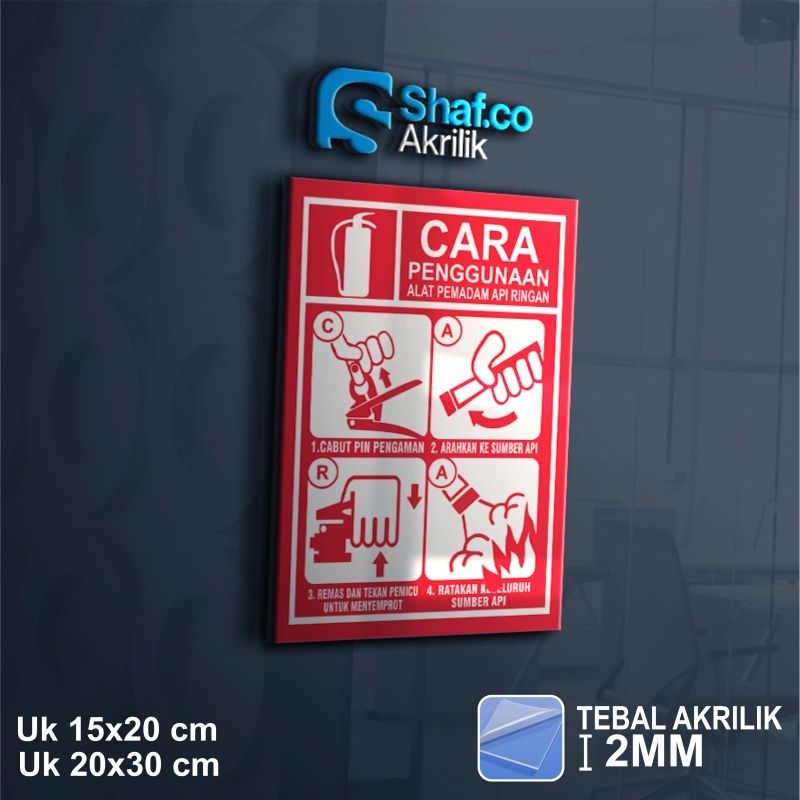 Jual AKRILIK SIGN BOARD CARA PENGGUNAAN APAR // ACRYLIC // RAMBU ...