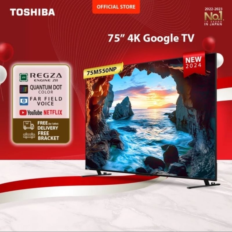 Jual TOSHIBA TV 75" 4K UHD GOOGLE TV QUANTUM DOT QLED DOLBY 75M550NP | Shopee Indonesia