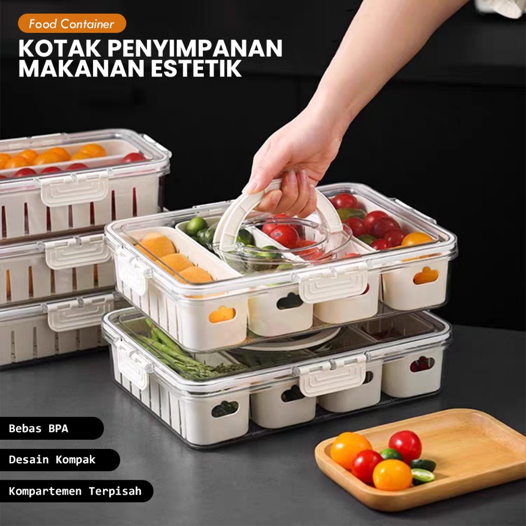 Jual PROMO!! Food Container Kotak Penyimpanan Makanan di Kulkas Dengan ...