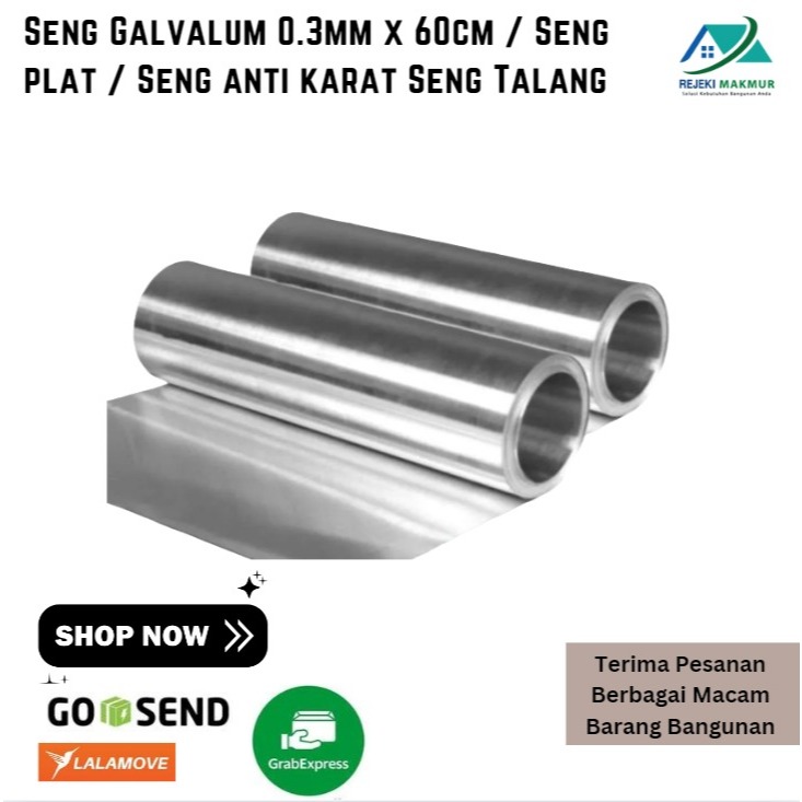 Jual Seng Galvalum 0 3mm X 60cm Seng Plat Seng Anti Karat Seng