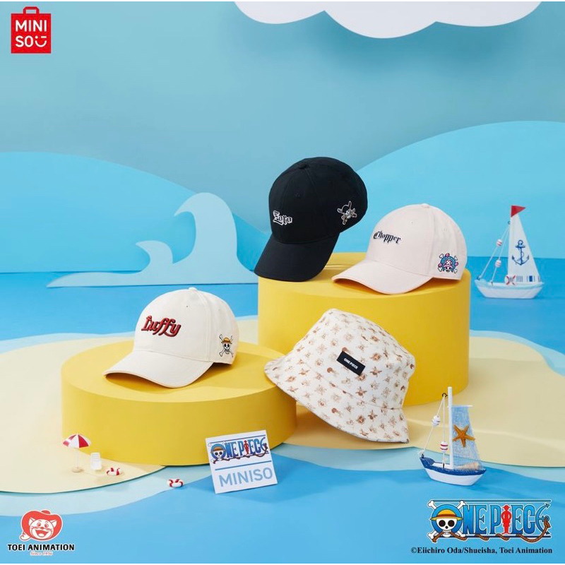 Jual Miniso x One Piece ‼️ Topi Baseball & Bucket Hat One Piece ...