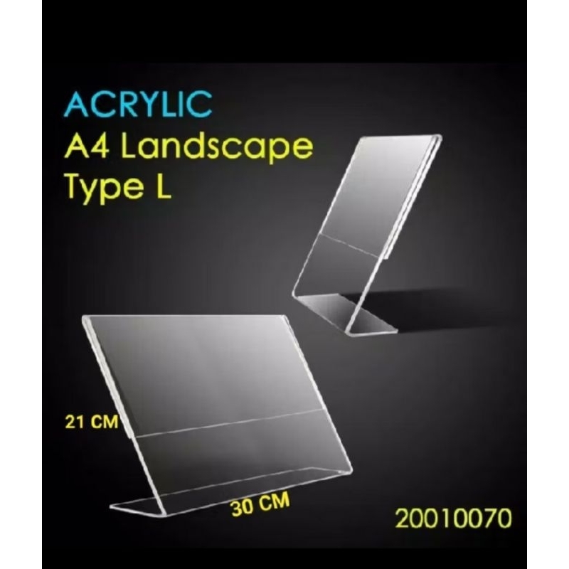 Jual Tempat brosur akrilik A4 L Lanscape / Tent card akrilik / Tent ...