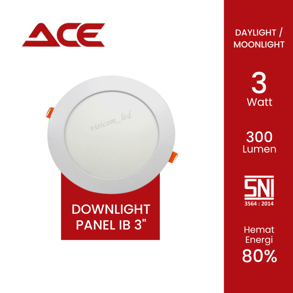 Jual ACE Lampu LED Downlight Panel Inbow 3" 3 Watt | Shopee Indonesia