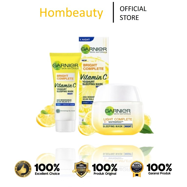 Jual Garnier Bright Complete Yoghurt Night Cream 20ml / 50ml / Sachet ...