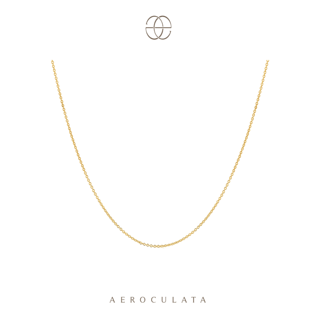Jual Aeroculata Rolo Chain Necklace Rantai Kalung Polos Perak 925 Sterling Silver Lapis Emas 18k ...