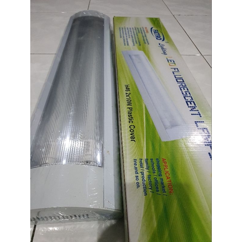 Jual kap lampu plafon +TL led 2x10w# sinar putih | Shopee Indonesia