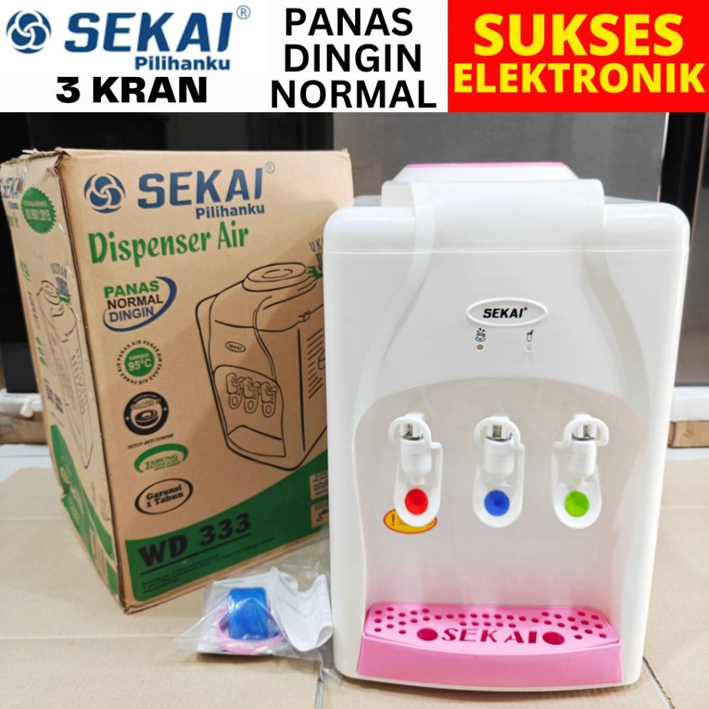 Jual DISPENSER SEKAI 3 KRAN HOT COOL NORMAL AIR MINUM WD 333 WD333 PANAS DINGIN | Shopee Indonesia